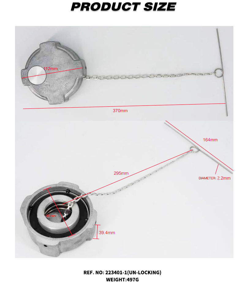 Aluminum Un-Locking Diesel Fuel Cap Fuel Tanks Cover Replacement Parts ...