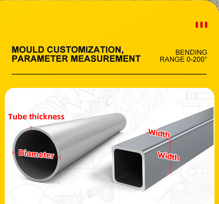 Round and Square Pipe Bending Machine Digital Steel Pipe Bender ...