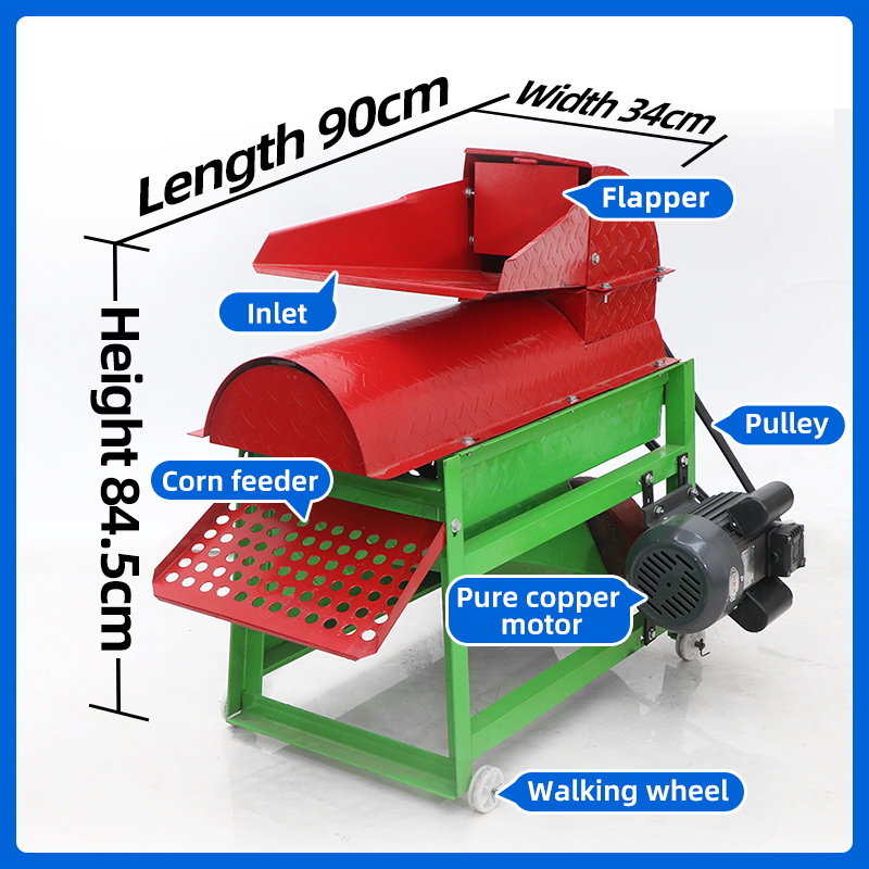 Jinglai 1000kg/hour electric corn thresher corn threshing machine maize ...