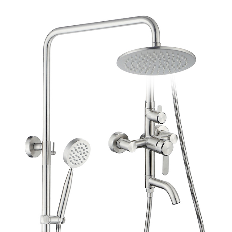 Wall Mounted 304 Brushed Stainless Steel Shower Set,Shower Sets,Exposed ...