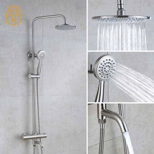 Exposed Wall Mounted Thermostatic Bathroom Shower