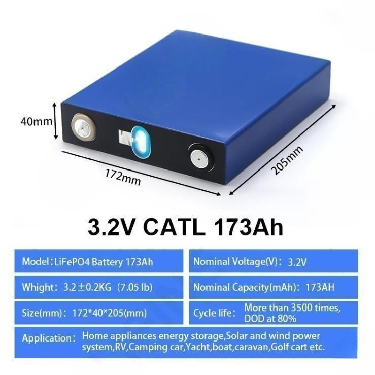 CATL 173Ah 3.2V LiFePO4 Prismatic Rechargeable Lithium Ion Battery