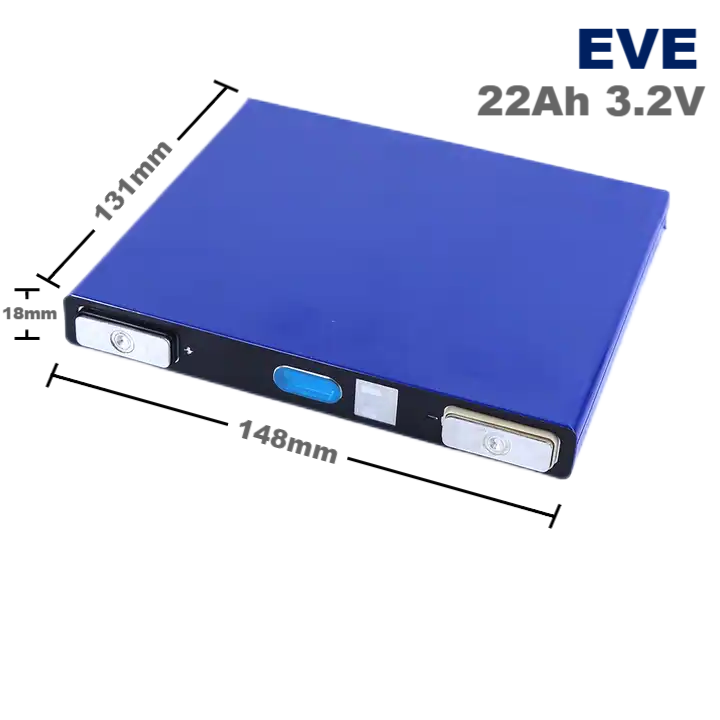 EVE 22Ah 3.2V LiFePO4 Prismatic Rechargeable Lithium Ion Battery