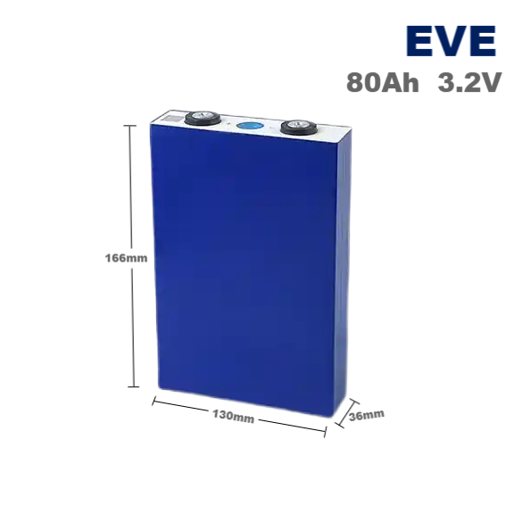 EVE 80Ah 3.2V LiFePo4 Prismatic Rechargeable Lithium Ion Battery