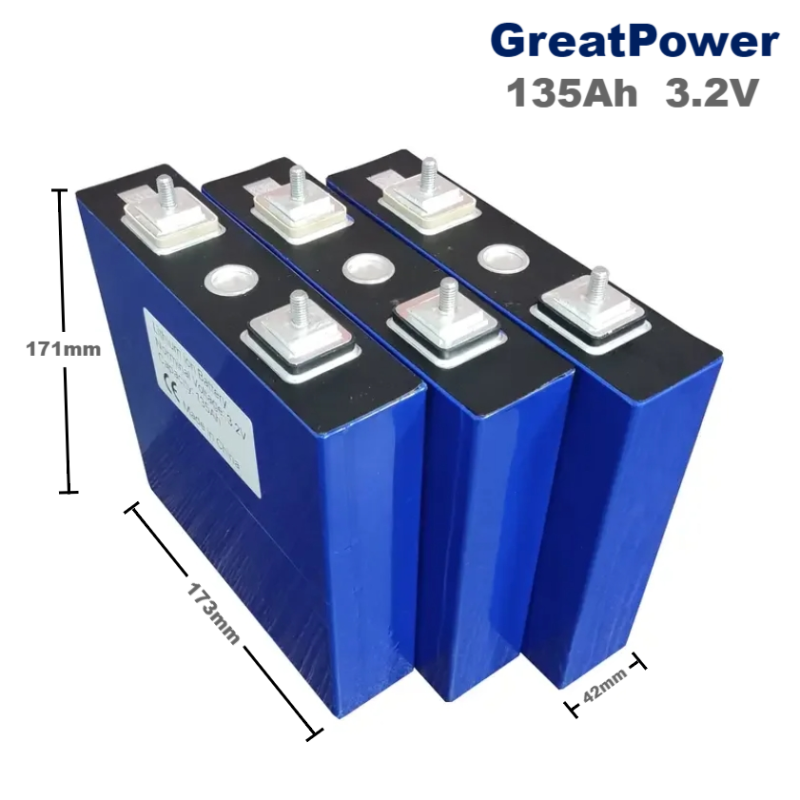 GreatPower 135Ah 3.2V LiFePo4 Prismatic Rechargeable Lithium Ion Battery