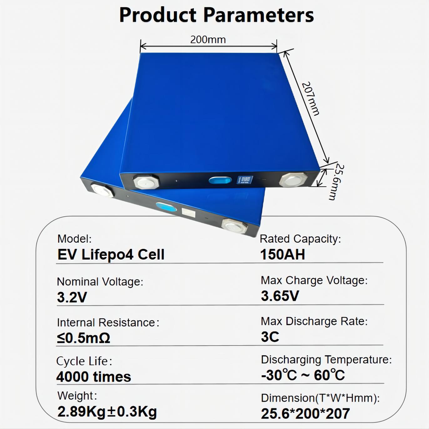 Xiho 3.2V Eve 3.2V 150Ah Prismatic Lifepo4 Battery Cells LFP Lithium Ion Prismatic Cell Electric ...