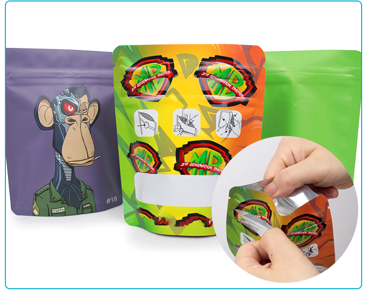 Custom Exotic 3.5 Weed Bags Child Resistant Packaging Pouch Wholesale