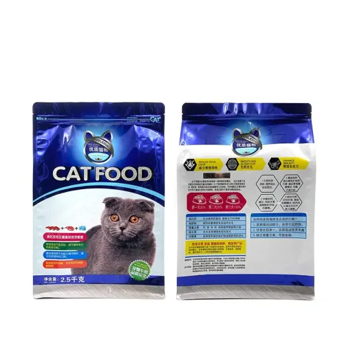 Cat Food Packaging Bag Pet Treat Flat Bottom Zipper Pouch Factory