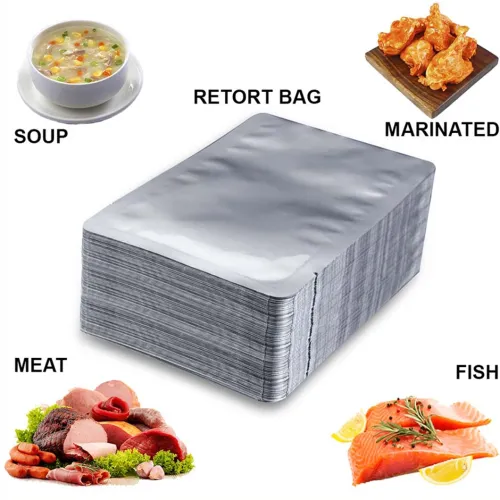3 Side Seal Aluminum Foil Retort Pouch 121℃ High Temperature Packaging