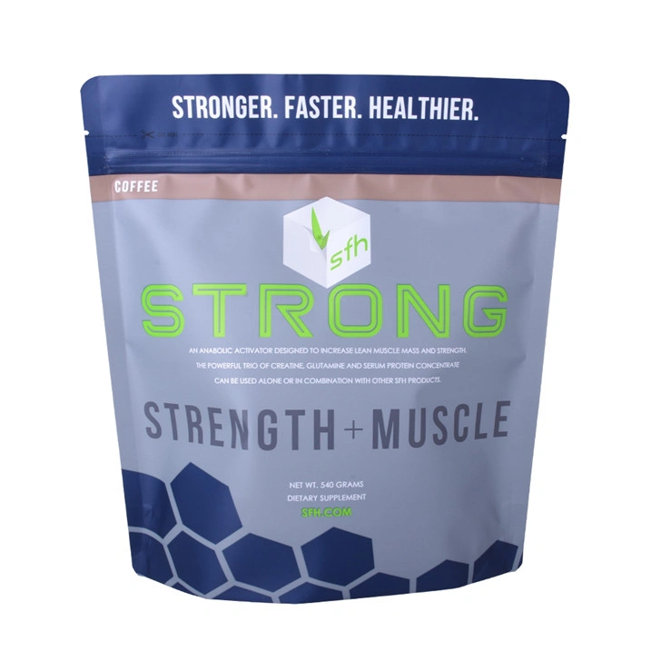 Custom Protein Powder Stand Up Pouch Packaging Bag Supplier