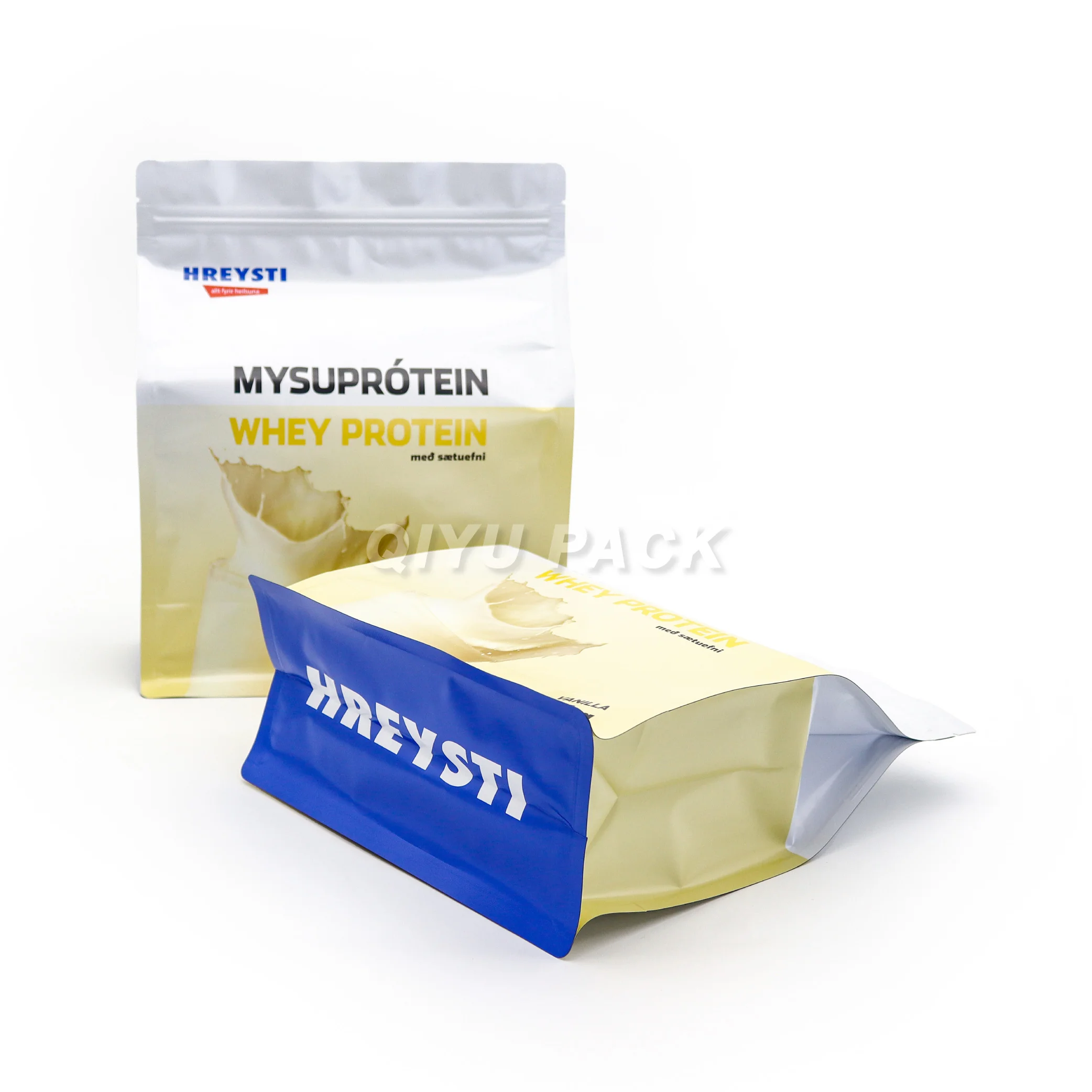 Custom 5lb Protein Pouch Packaging Flat Bottom Bag Wholesale