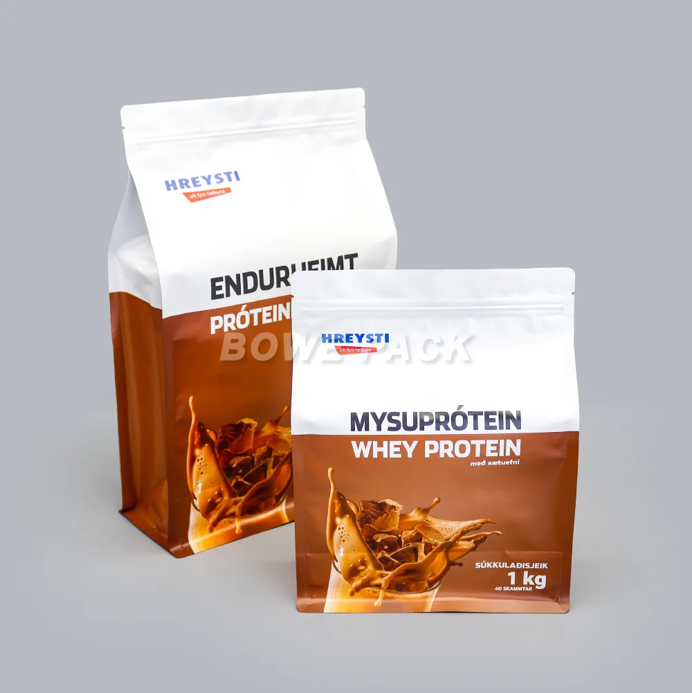 Custom 5lb Protein Pouch Packaging Flat Bottom Bag Wholesale