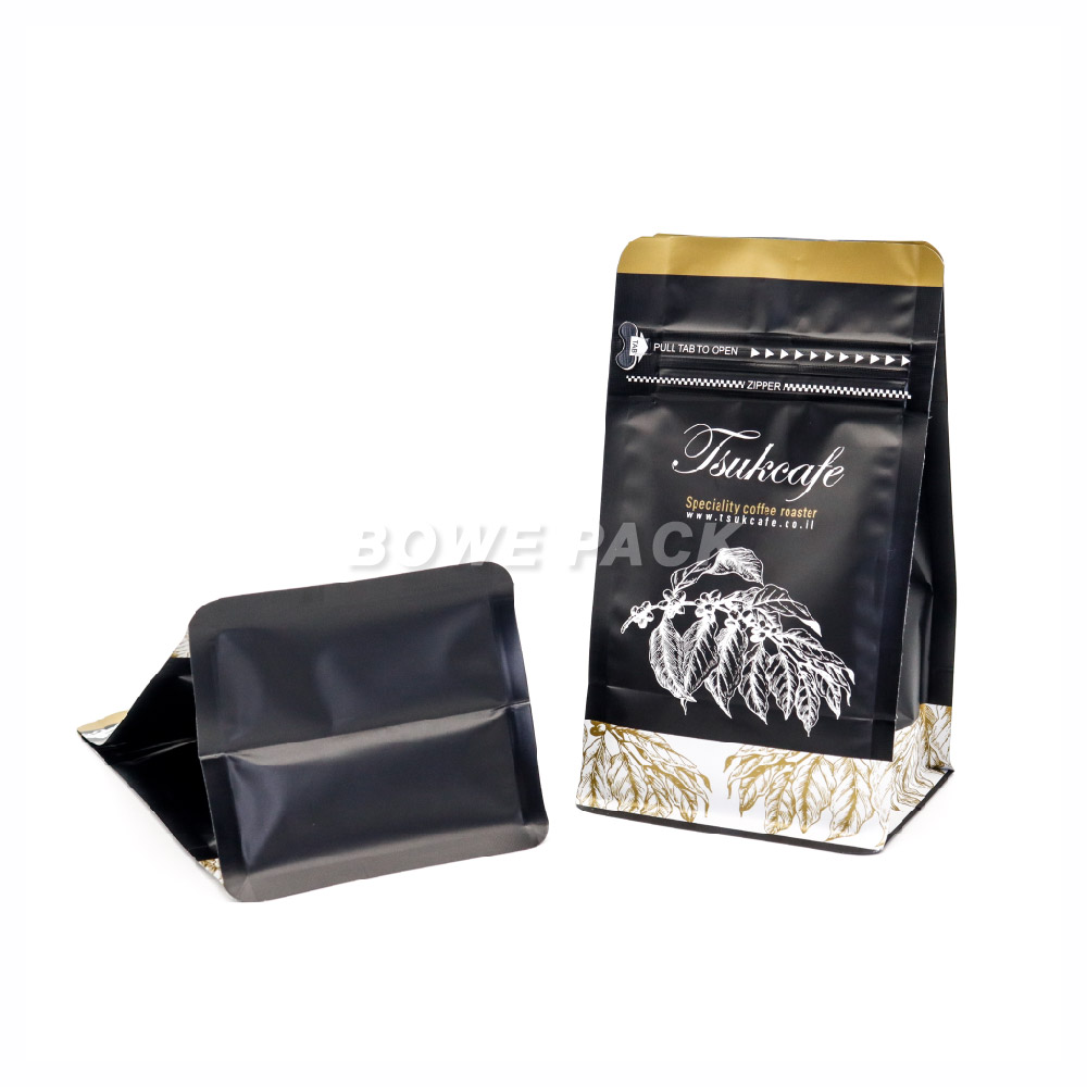 Custom Matte Black Coffee Bags with Valve Wholesale
