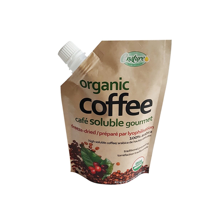 Biodegradable Kraft Paper Spout Pouch Standing Bag Supplier - BowePack