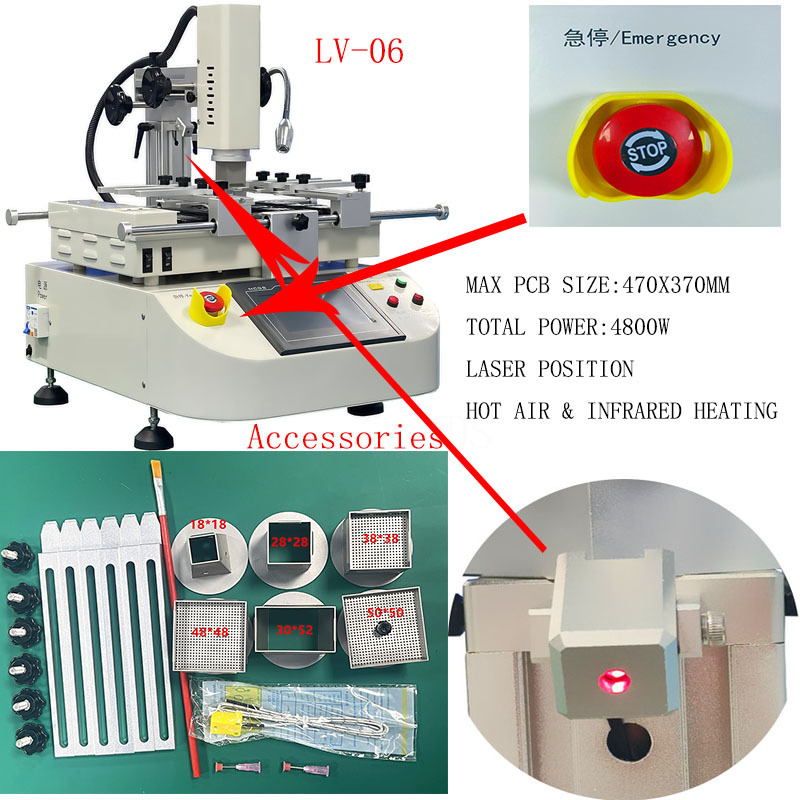 LV06 Rework Workbench Intelligent touch screen three-temperature BGA ...