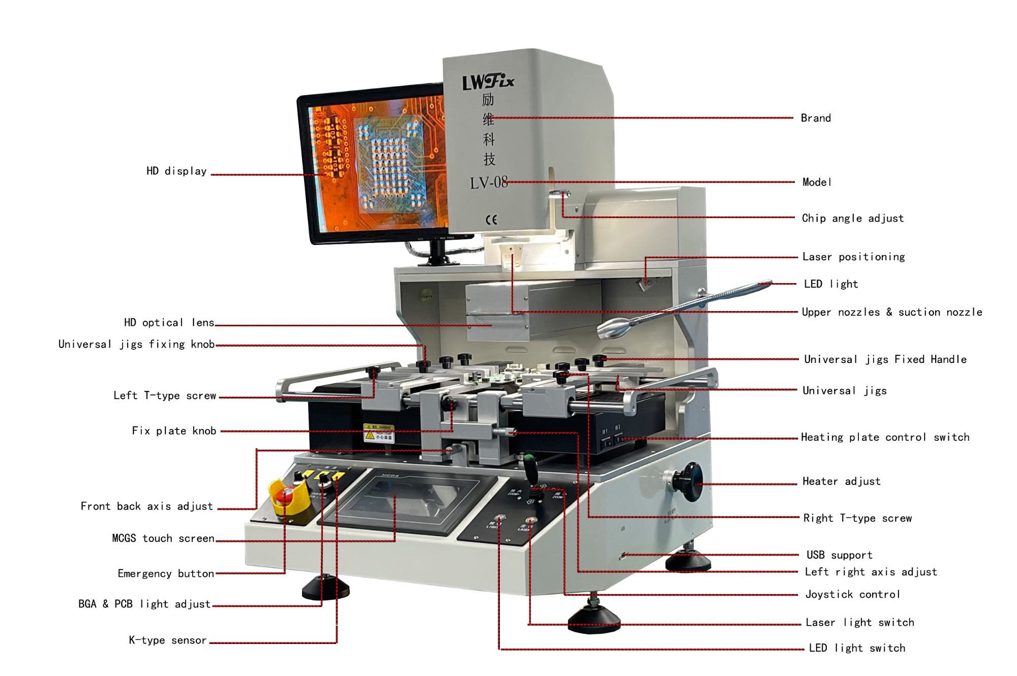 Automatic bga rework station maroc pad repair reballing cpu