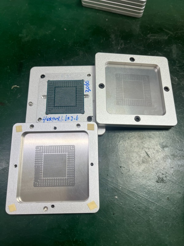 Aluminum Alloy BGA Reballing Fixture with Solder Stencil for Chip Rework