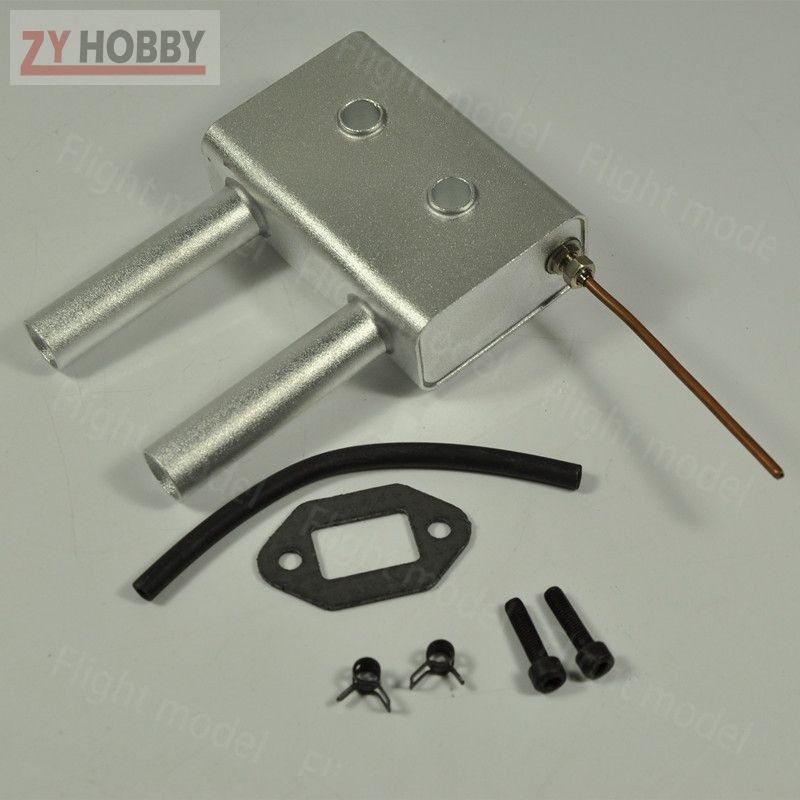 Aluminum Alloy RC Gas Airplane Model DLE35RA Engine Muffler Exhaust ...