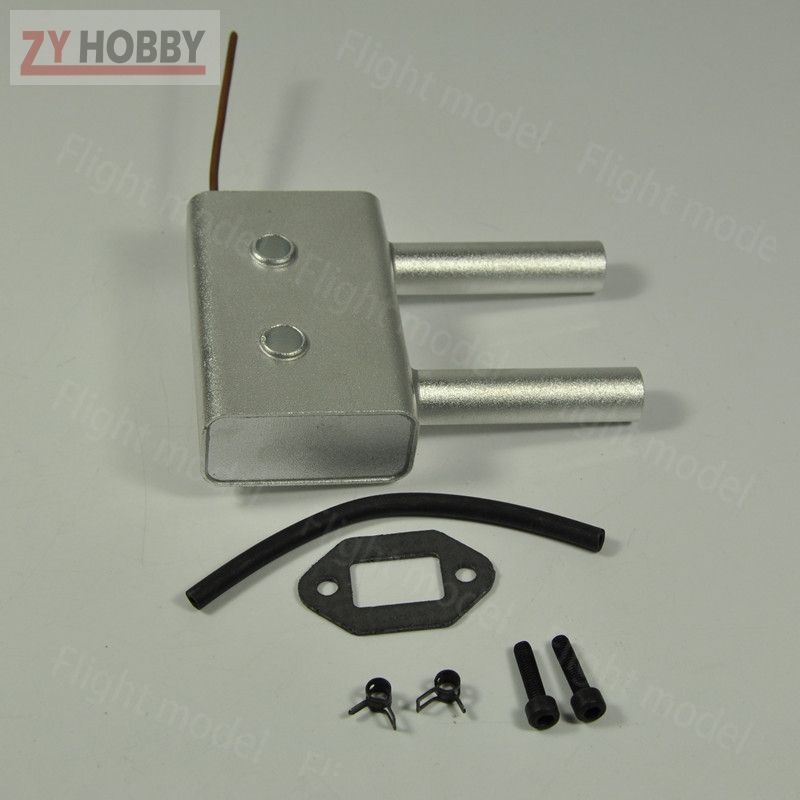 Aluminum Alloy RC Gas Airplane Model DLE35RA Engine Muffler Exhaust ...