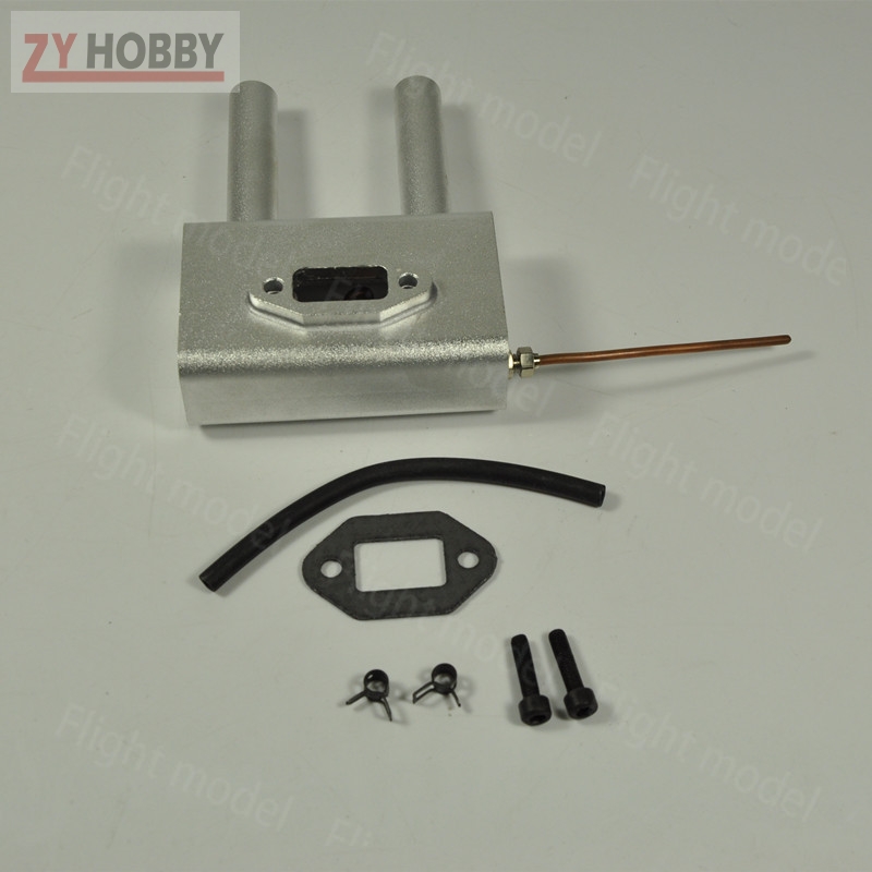 Aluminum Alloy RC Gas Airplane Model DLE35RA Engine Muffler Exhaust ...