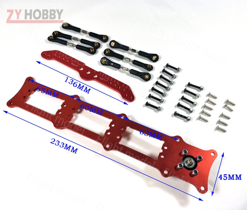 Aluminum Alloy Servo Rudders Mount Rudder Tray Set with 5 inch Double ...