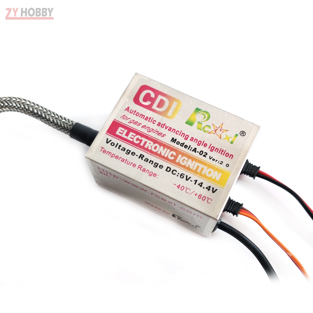 RCEXL Single Ignition CDI with 90 Degree Cap for DLE NGK CM6 10mm Plug