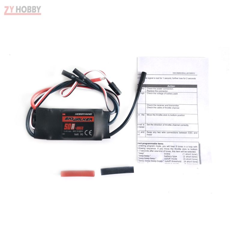 Hobbywing SkyWalker 50A 2-4S UBEC Electric Speed Control ESC 440/450 Helicopter