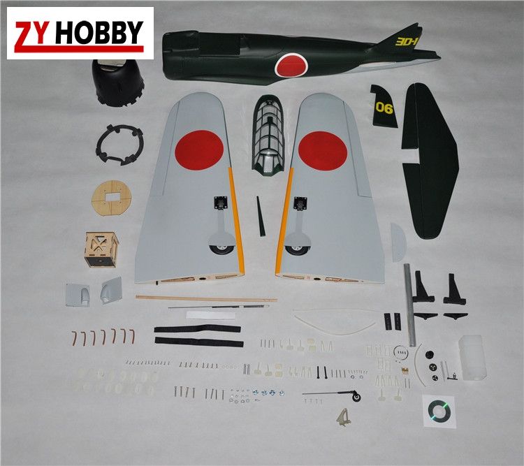 Zero Fighter 53.5inch/1360mm 46E Scale RC Electric Plane Fiberglass ...