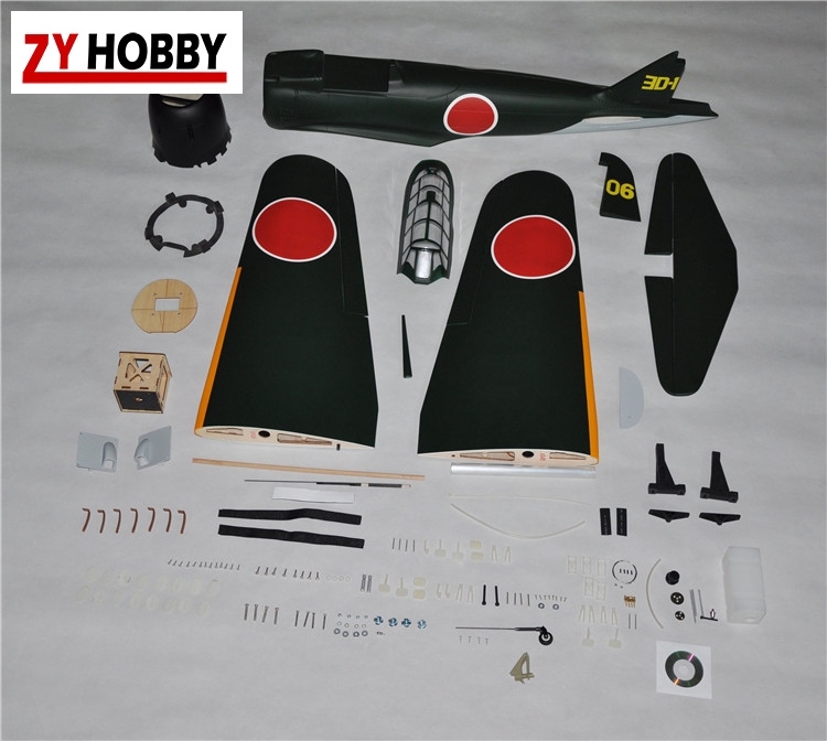 Zero Fighter 53.5inch/1360mm 46E Scale RC Electric Plane Fiberglass ...