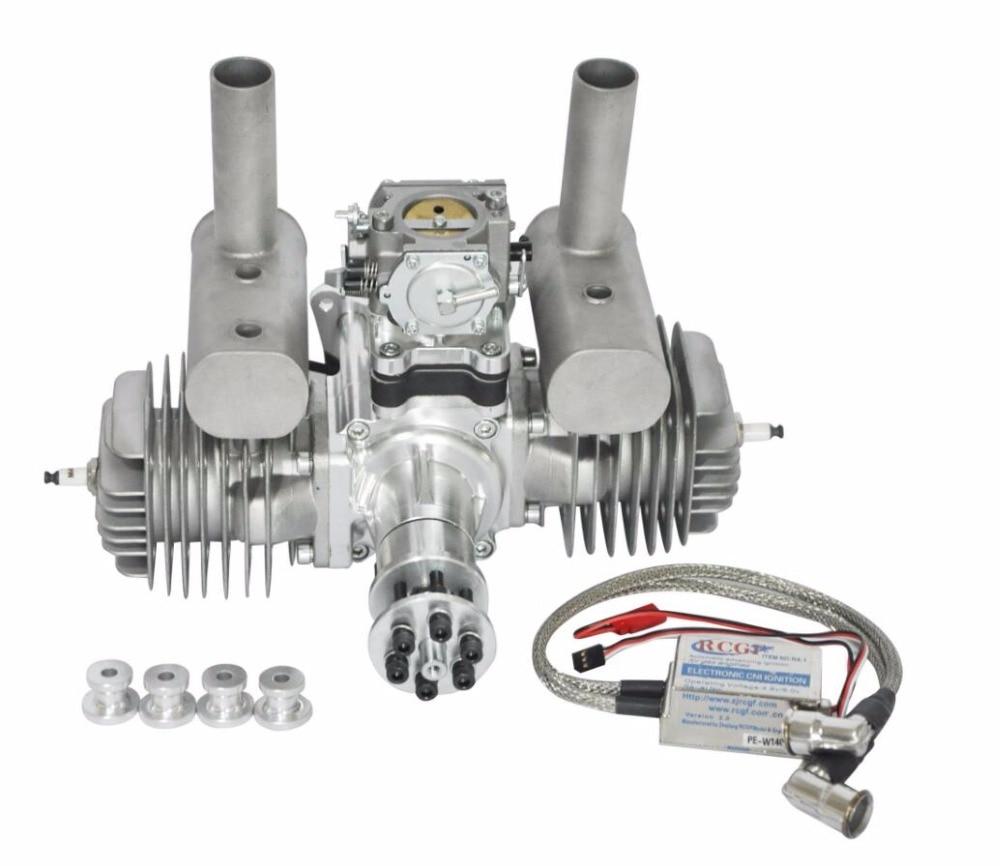 RCGF 120cc Twin Cylinder Petrol/Gasoline Engine Dual Cylinder with ...