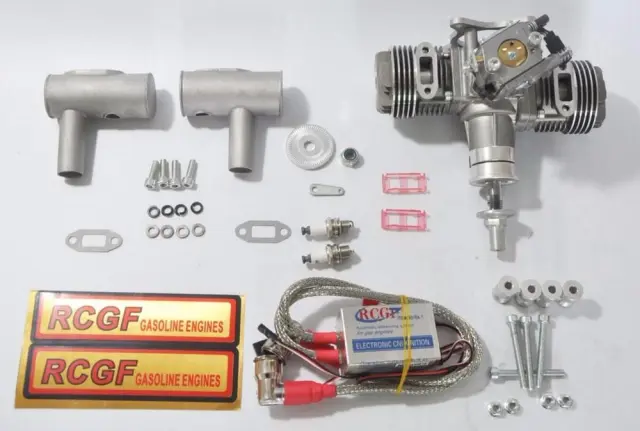 RCGF 30cc Twin Cylinder Petrol/Gasoline Engine Dual Cylinder with ...