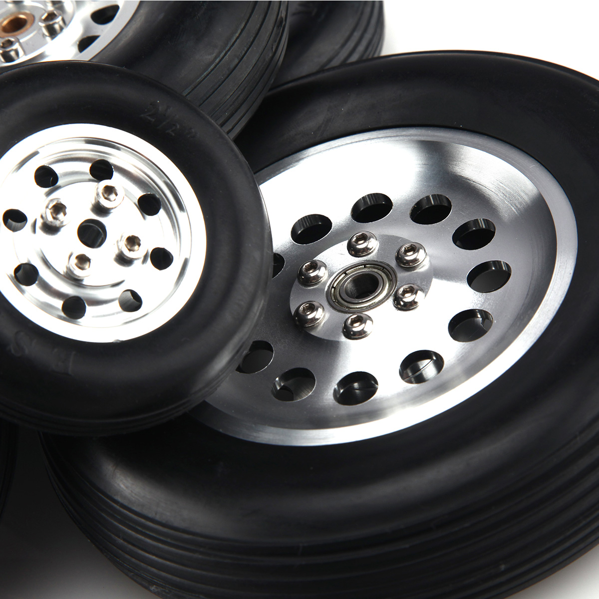 1Pair Durable Rubber Wheels for RC Plane - Size 1.7~6inch to Pick