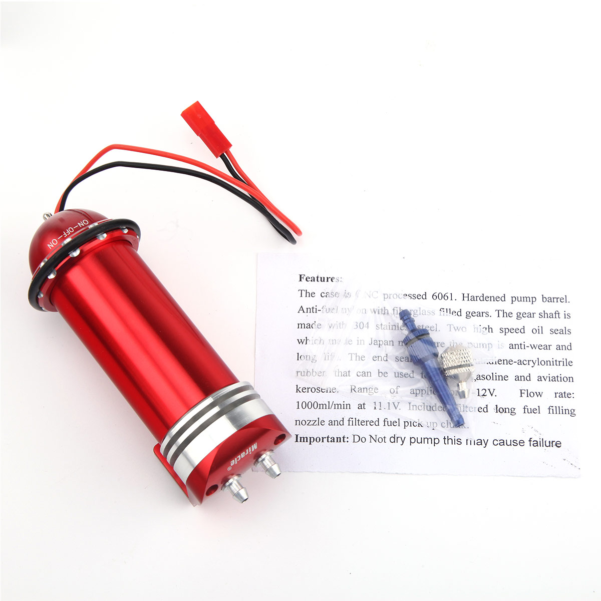 Miracle RC Metal Electric Fuel Pump 7.2-12V For Gas and Nitro Aluminum ...