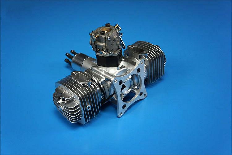 DLE 120CC Two Stroke Twin Cylinder Side Exhaust Gasoline Engine for RC ...