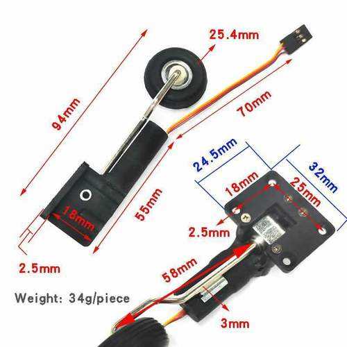 1pc Rear Electric Servoless Retracts Landing Gear w/ Wheel for 1.0m 2kg ...