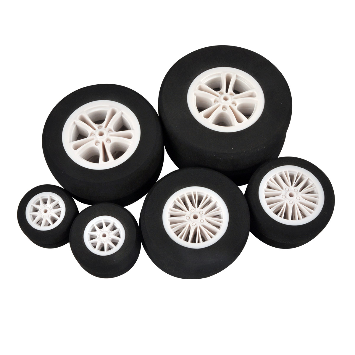 1 Pair Sponge Wheel Plastic Tires Hub 55mm 65mm 80mm 100mm 115mm 130mm ...