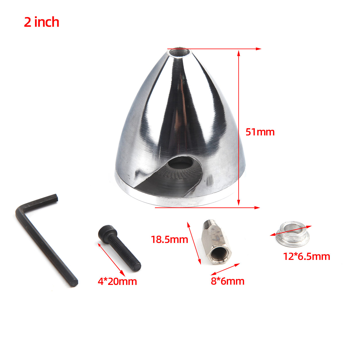 ZYHOBBY 1.5~4inch 2 Blades CNC Polished Aluminum Alloy Spinner