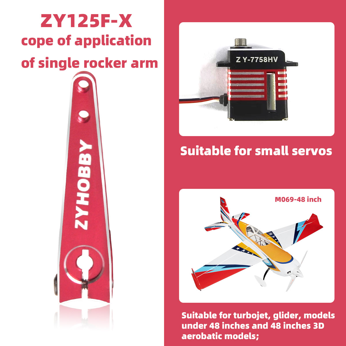 ZYHOBBY Aluminum Arm Servo Rocker Arm Gear Hole Steering 1/1.25 inch ...