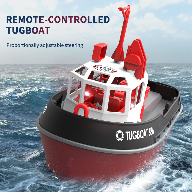 RC Boat, 1/72 2.4Ghz RC Tugboat, High-Speed Remote Control Boat Ship ...