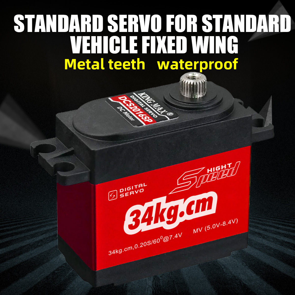 KINGMAX DCS2016SP Waterproof Digital High Voltage Servo For 28-50CC RC ...