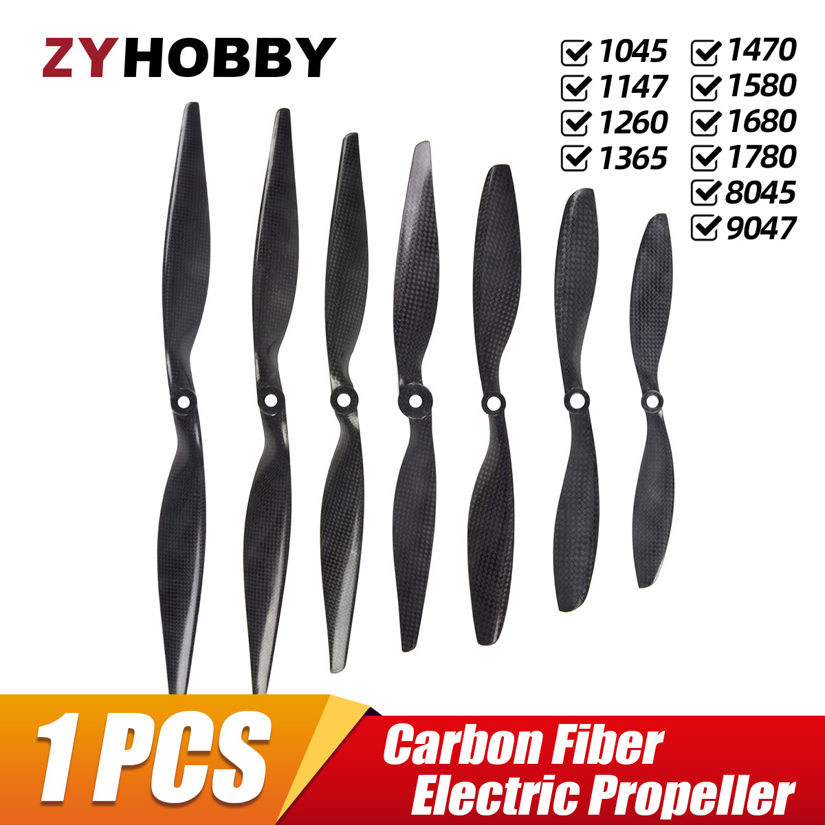 1PC Carbon Fiber Propeller Prop 1045 1147 1260 1365 1470 1580 1680 1780 ...