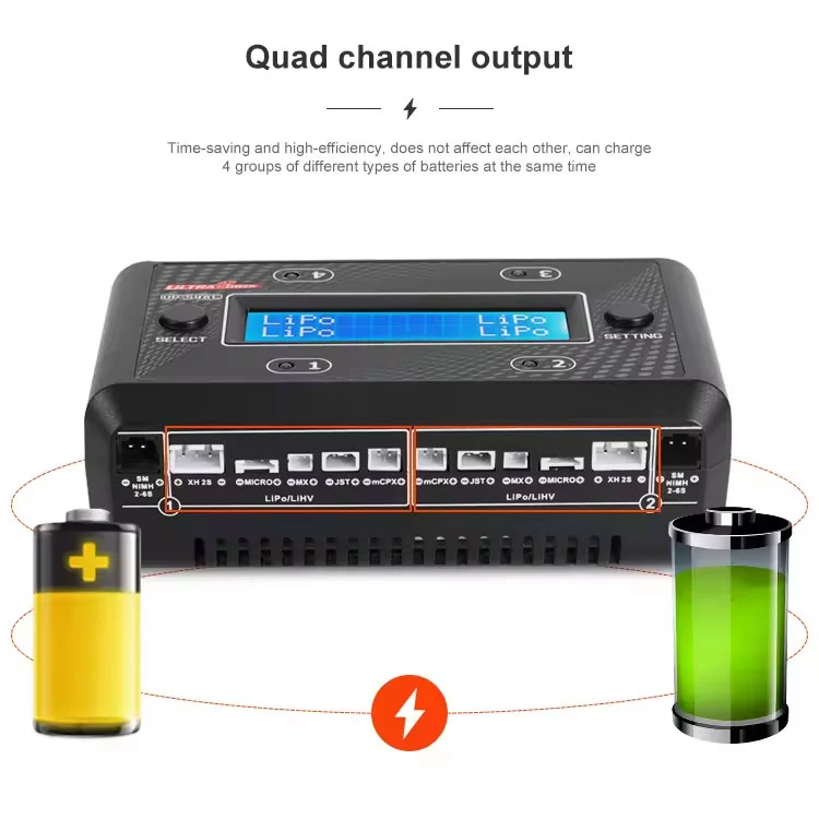 Ultra Power UP-S4AC Four Battery Types Supported Charger Lipo/LiHV LCD ...