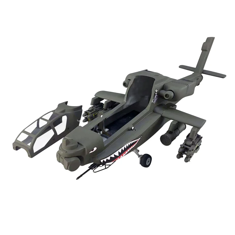 500 Military Drab AH-64 RC Helicopter Fuselage 500 Size Green Painting ...