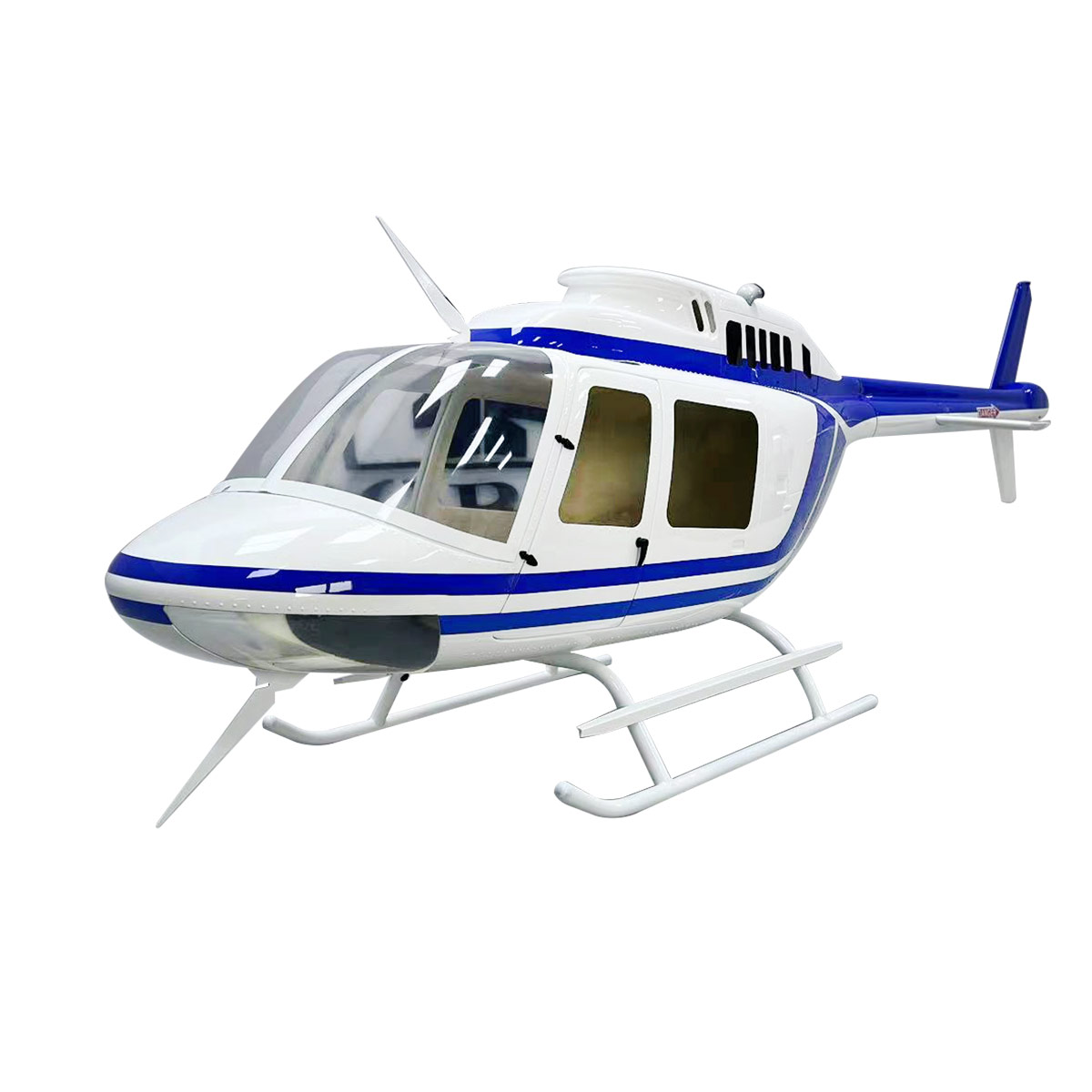 ROBAN 700 B206 Helicopter Fuselage 700 Bell 206 Blue and White Pre-painted