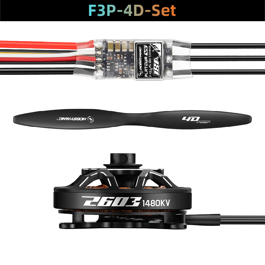 F3P Fixed Wing Motor 1480KV Power Set 4D Carbon Fiber Propeller for RC ...