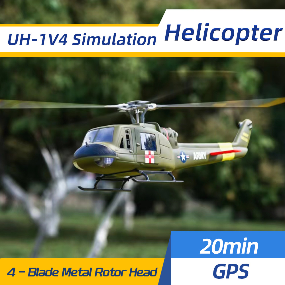 FLYWING UH-1 4-Blades Heilcopter M10N GPS Mode One Key Return 10 Channel Transmitter RTF Version