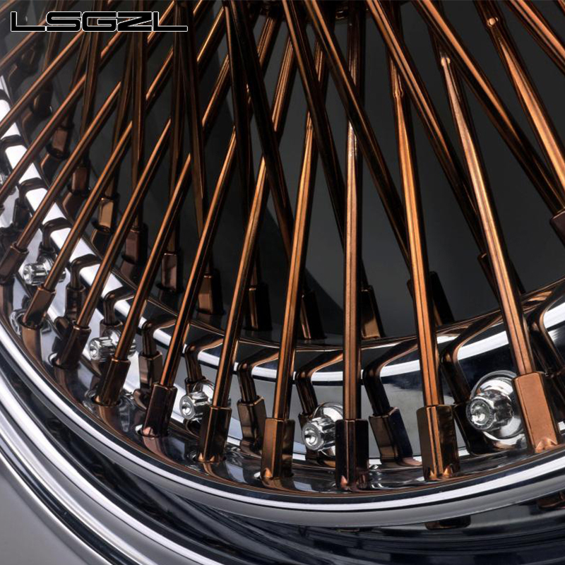 custom Chrome gold steel wire wheel rims wire spoke wheel 5x120 5x130 ...