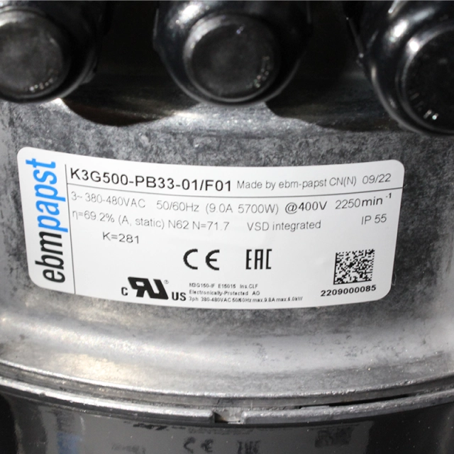 ebmpapst Air conditioning box large fan AC centrifugal fan 500mm 380V ...