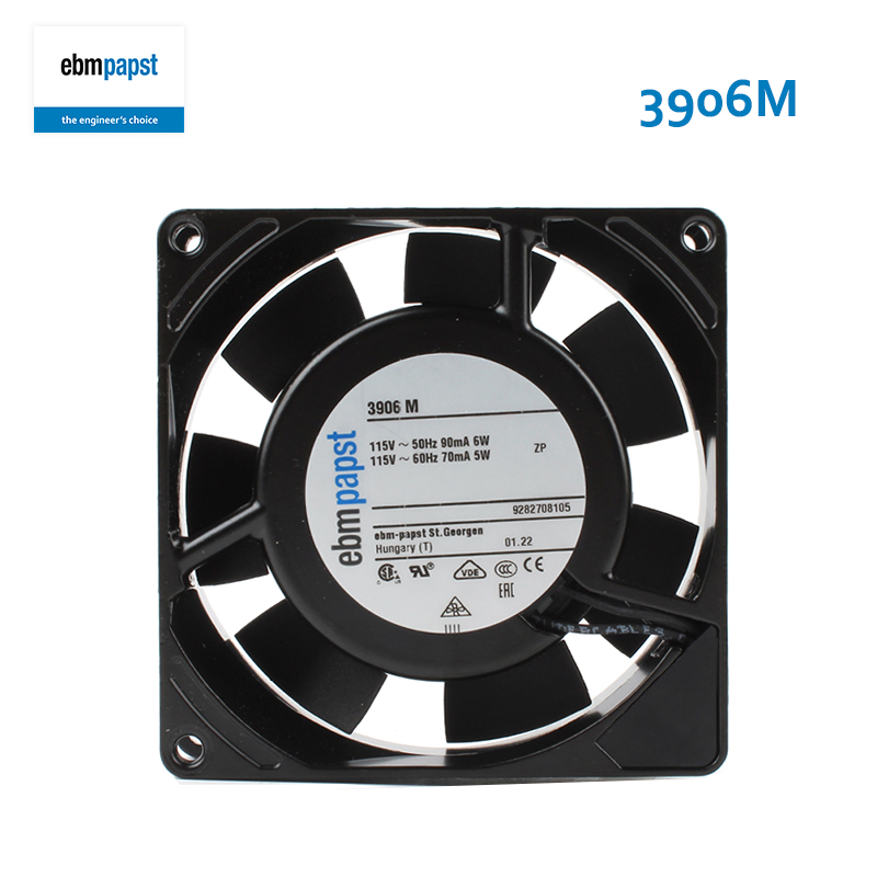 ebmpapst 115v ac cooling fan brushless axial cooling fan 9225 90/70mA 6 ...