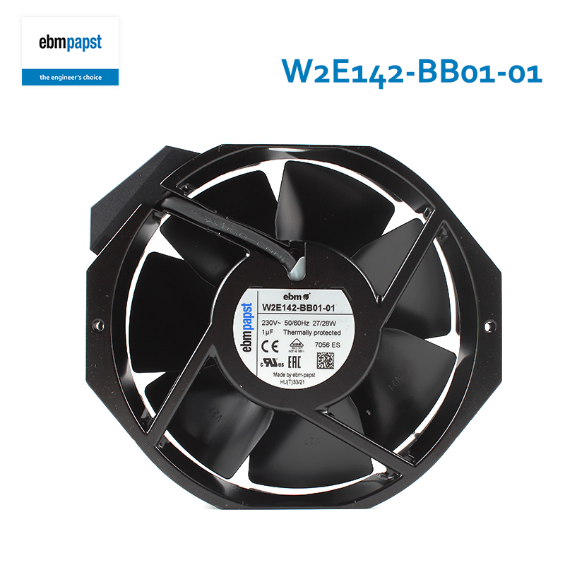ebmpapst ups cooling fan 230v ac axial flow fan 172×150×38mm 0.12/0.13A 27/28W W2E142-BB01-01